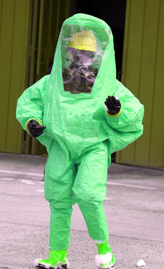 Man with Green Protective Suit Stock Image - Image of contamination ...