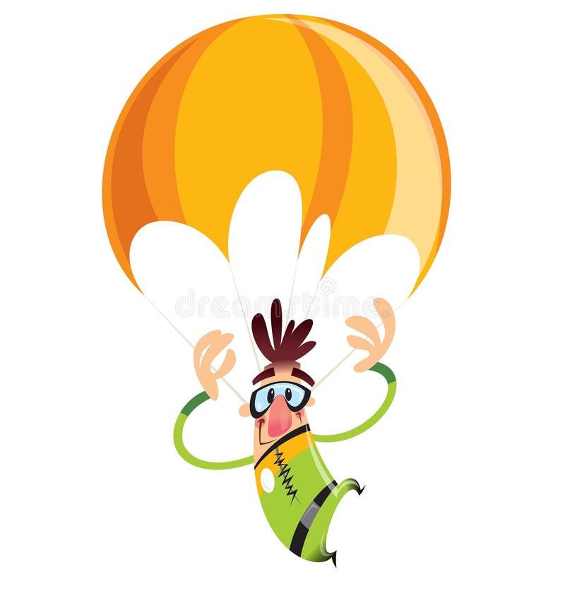 Man Falling with Parachutte Stock Vector - Illustration of parachute ...