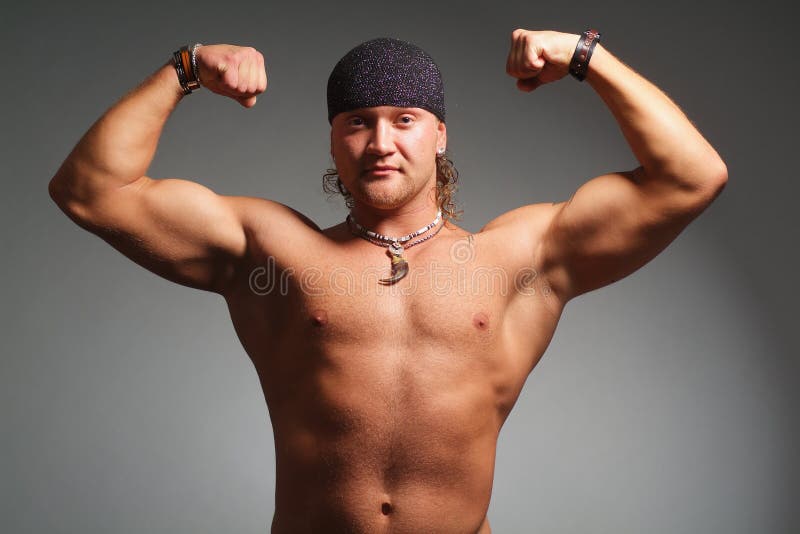 The Man on a Grey Background Stock Image - Image of muscular, fitness ...