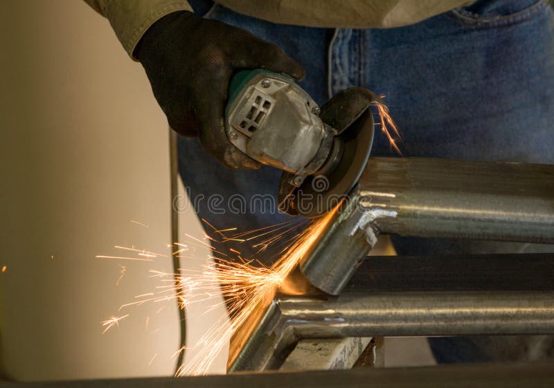 Man grinding steel stock image. Image of electric, metal - 68733459
