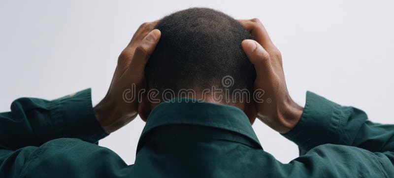 The Man Gripping His Head in an Expression of Stress and Anxiety AI ...