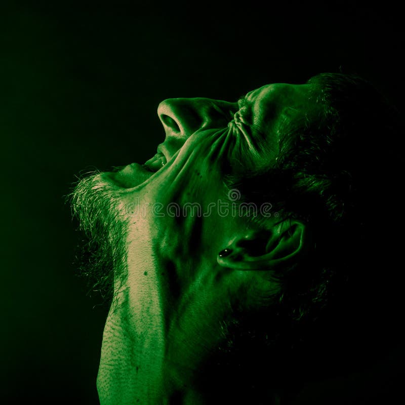 Man Gritted His Teeth stock photo. Image of negative - 128627704