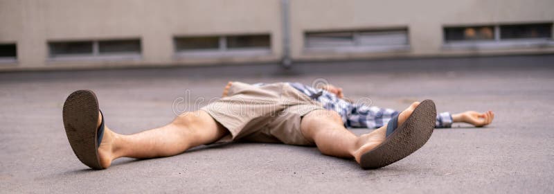 Man on the Ground, Got Injury Outdoors, Falling Down Stock Photo ...