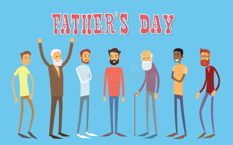 Man Group Generation Happy Father Day Holiday Banner Stock Vector ...