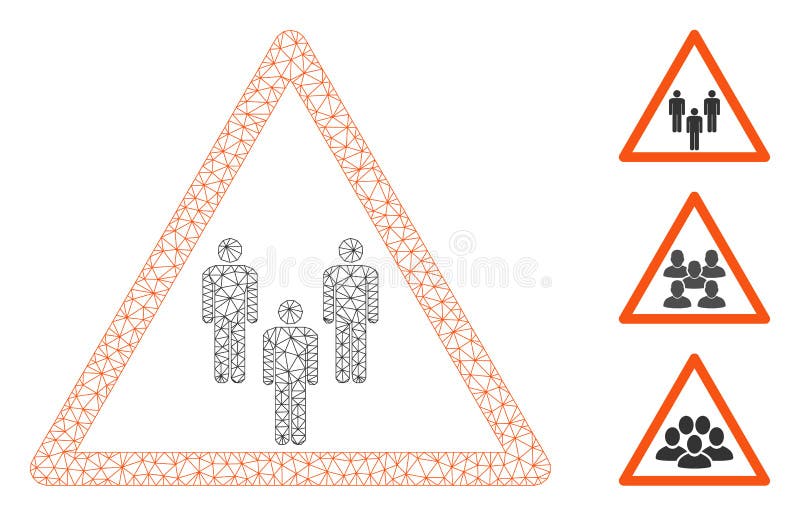 Man Group Warning Polygonal Frame Vector Mesh Illustration Stock Vector ...
