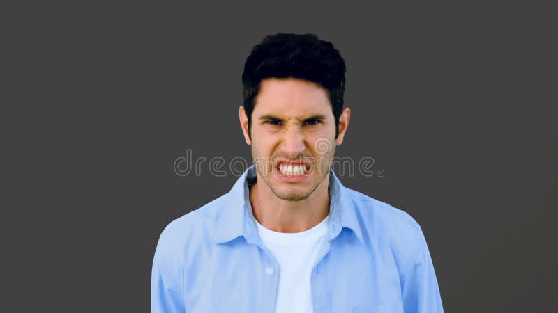 Man Growling at Camera Angrily on Green Screen Stock Footage - Video of ...