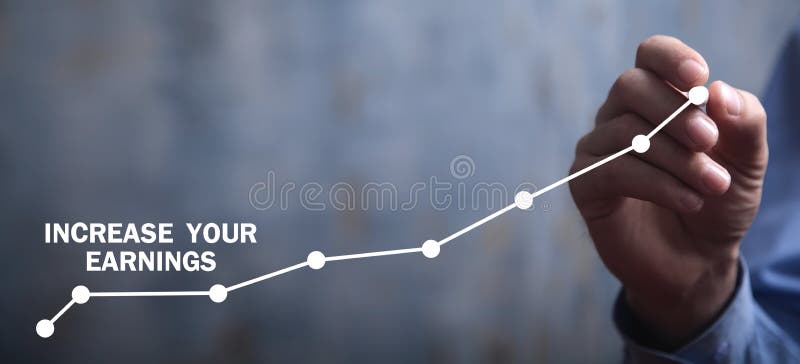 Man with a Growth Chart. Increase Your Earnings Stock Image - Image of ...