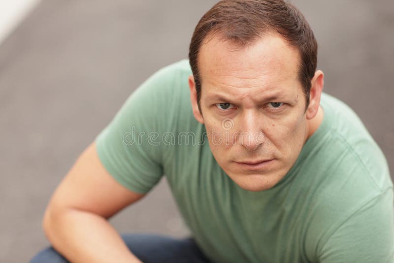 Man grunting stock photo. Image of handsome, balding - 19262012