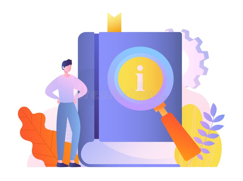 Man with guidebook stock vector. Illustration of data - 275958185