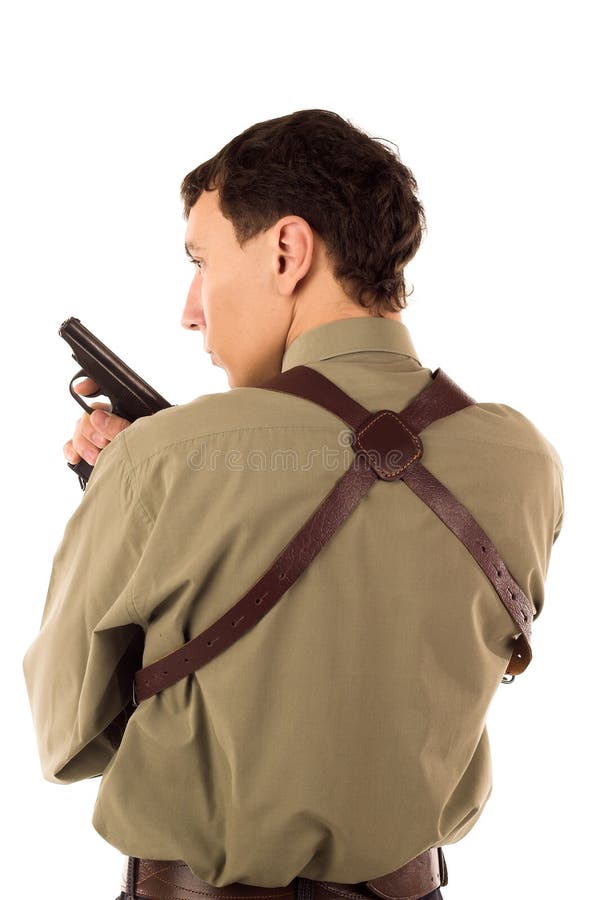 Man with gun stock image. Image of safety, reliability - 11970347