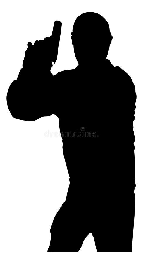 Man with Gun stock vector. Illustration of violence, policeman - 1299268