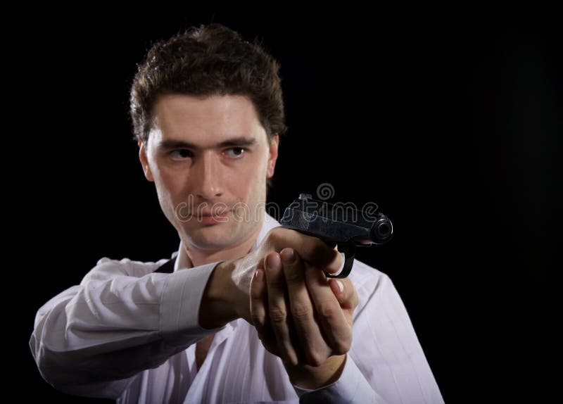 Man holding gun stock image. Image of gang, loud, noise - 17181687