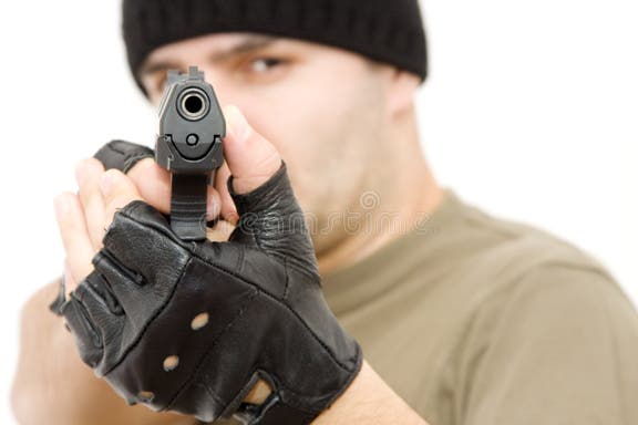 Man with gun stock photo. Image of handgun, terrorist - 27904146