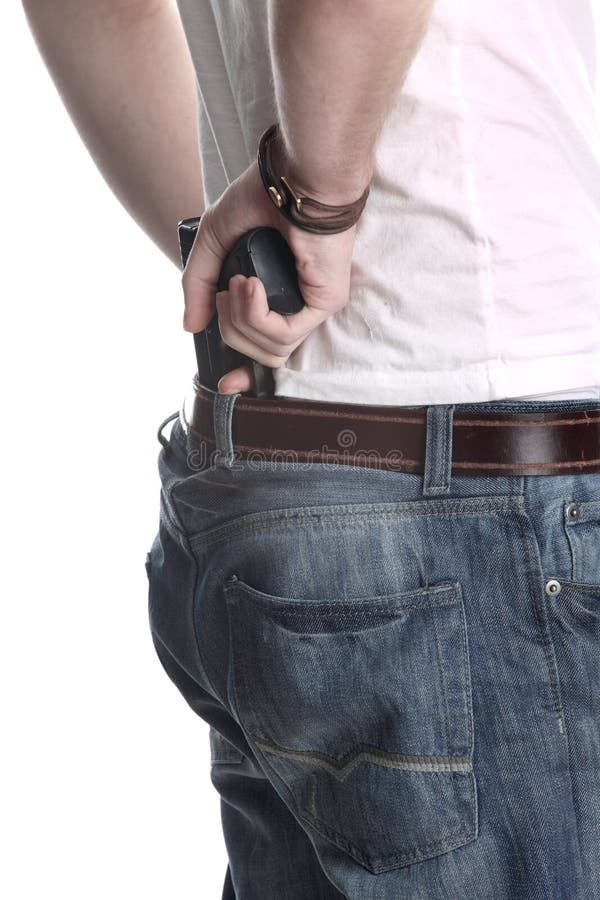 Man with gun behind back stock image. Image of detailed - 13515675
