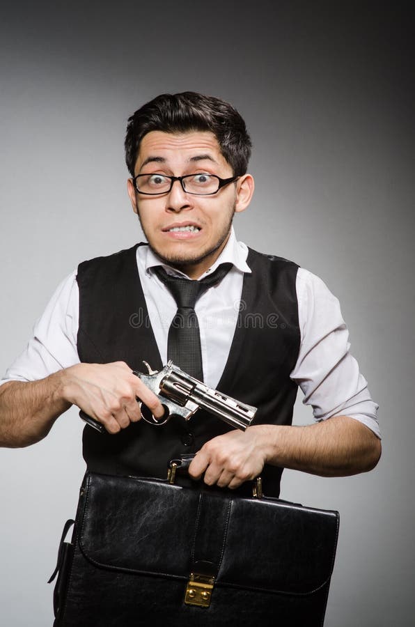 Man with gun stock photo. Image of adult, humour, gangster - 40680434