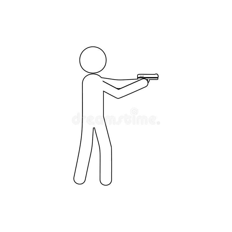 Man with a Gun Icon. Element of Crime for Mobile Concept and Web Apps ...