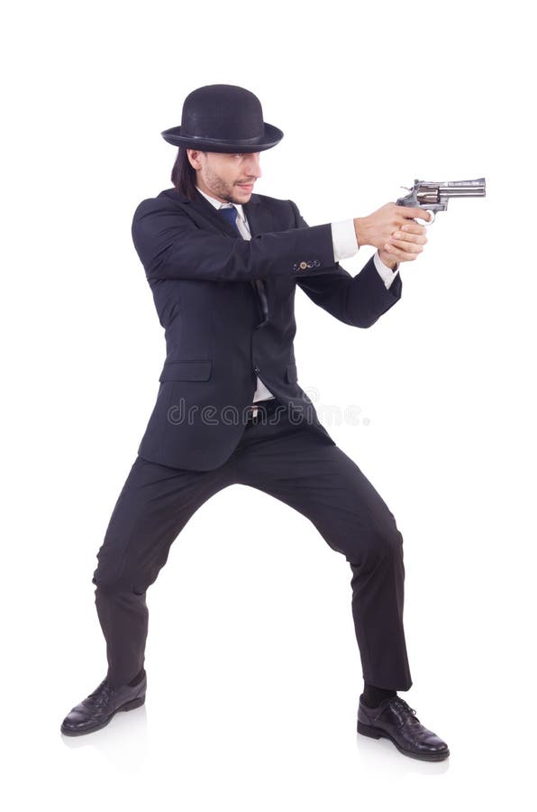 Man with gun stock photo. Image of handsome, adult, mafia - 35062402