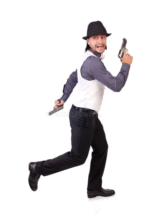 Man with gun isolated stock image. Image of murderer - 46291597