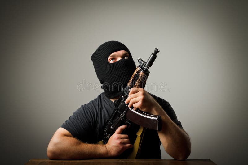 Man with gun stock image. Image of forces, black, hijacker - 48211507