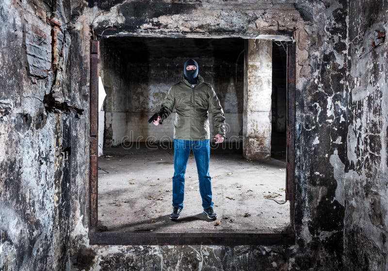 Man with gun stock photo. Image of portrait, strong, bodyguard - 80168312