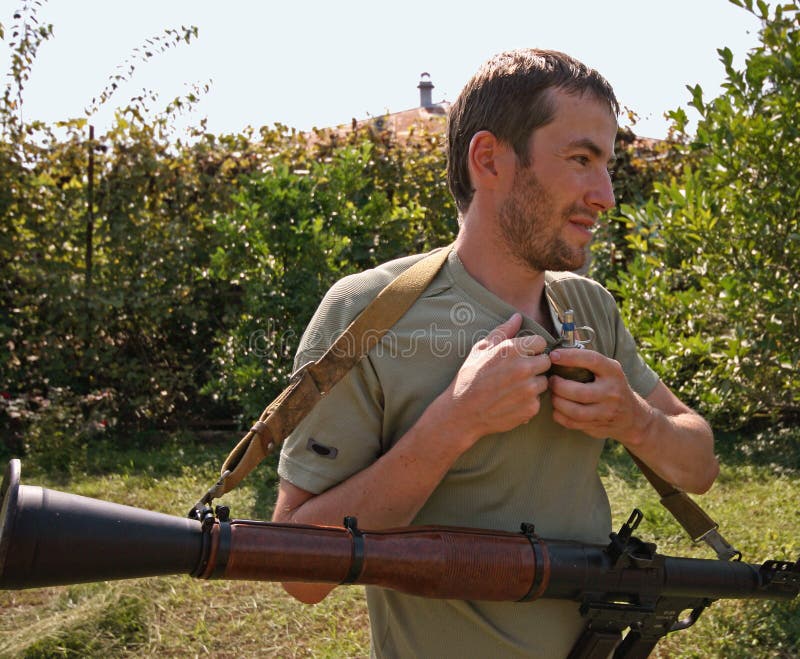 Man with gun or rifle stock image. Image of looks, nature - 3309195