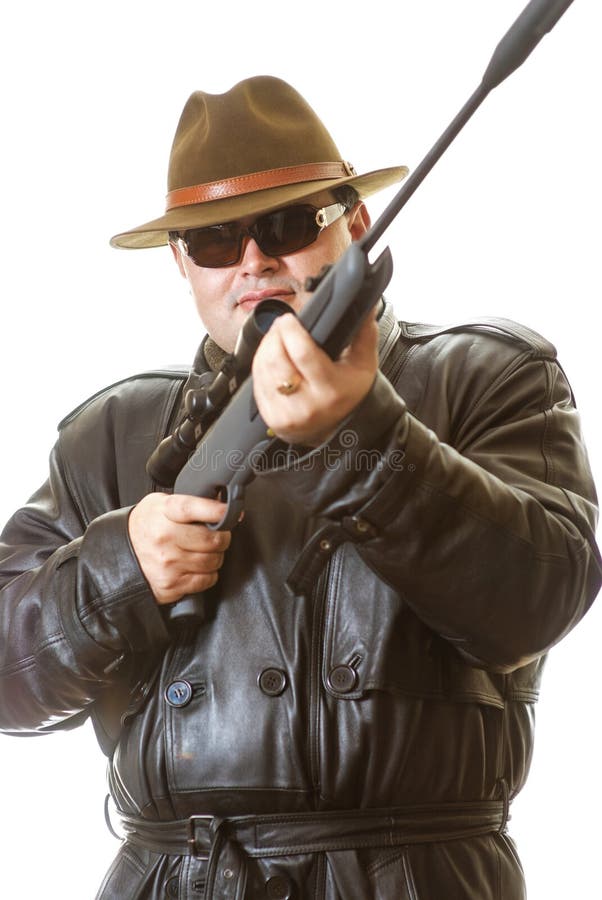 Man with gun stock image. Image of alertness, aggression - 39486973