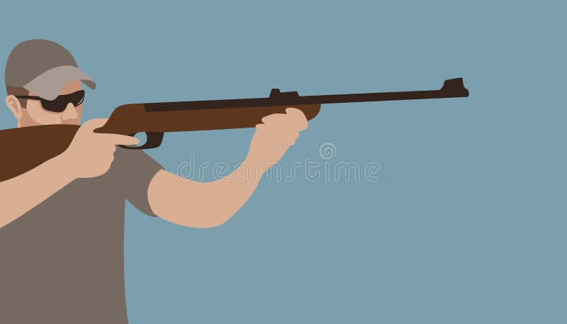 A Man with a Gun Vector Illustration Flat Style Profile Stock Vector ...