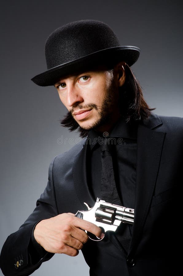 Man with gun stock image. Image of guard, gangster, angry - 44313167