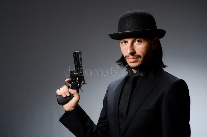 Man with gun stock photo. Image of business, bodyguard - 48204676