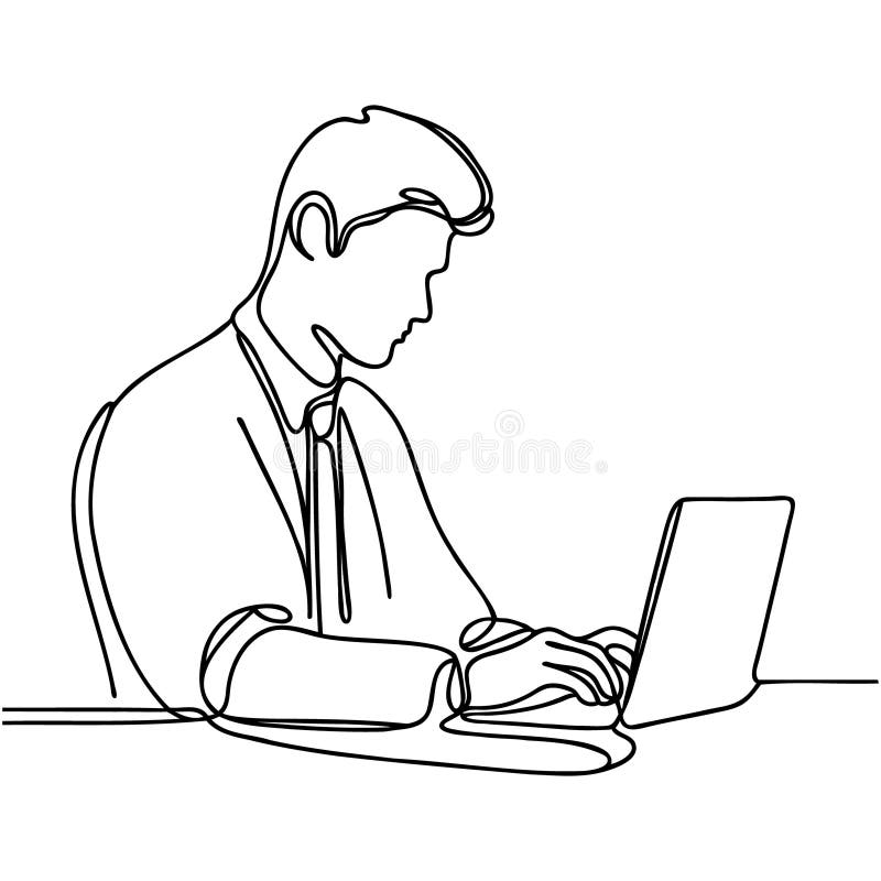 Guy Laptop One Line Stock Illustrations – 157 Guy Laptop One Line Stock ...
