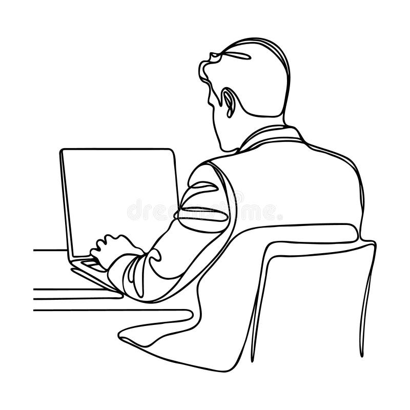 Guy Laptop One Line Stock Illustrations – 157 Guy Laptop One Line Stock ...