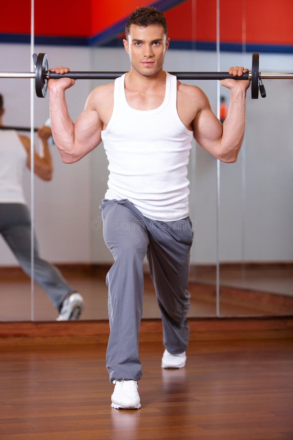 Man at the gym stock photo. Image of slim, power, body - 14855368