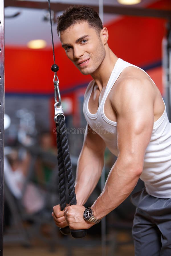 Man at the gym stock photo. Image of slim, power, body - 14855368