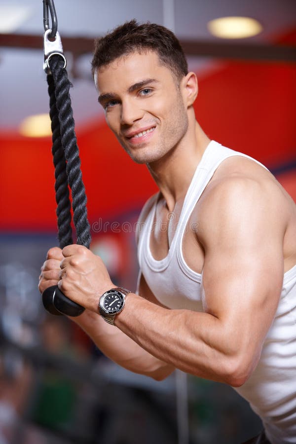 Man at the gym stock photo. Image of slim, power, body - 14855368