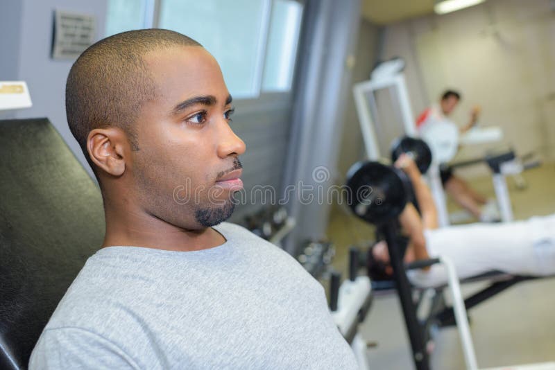 Man at gym stock photo. Image of looking, healthy, male - 258797118