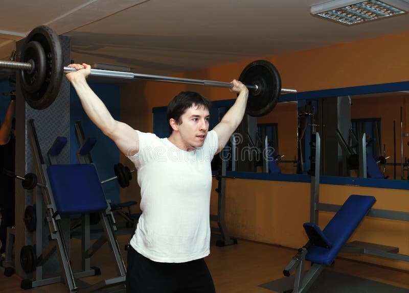 Man in gym stock photo. Image of power, exercise, chest - 8445784