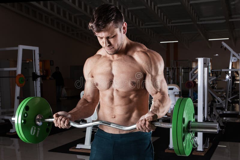 Man at the gym. stock photo. Image of active, mountains - 61119082
