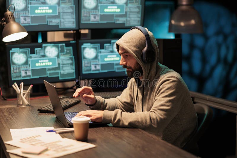 Man Hacker Breaking through Security System Stock Photo - Image of information, hacking: 261087080