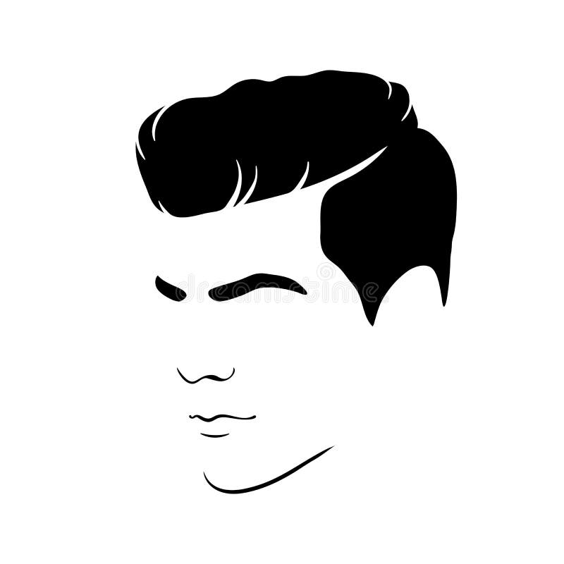 Set of Man Hair Icon for Barbershop Stock Vector - Illustration of ...