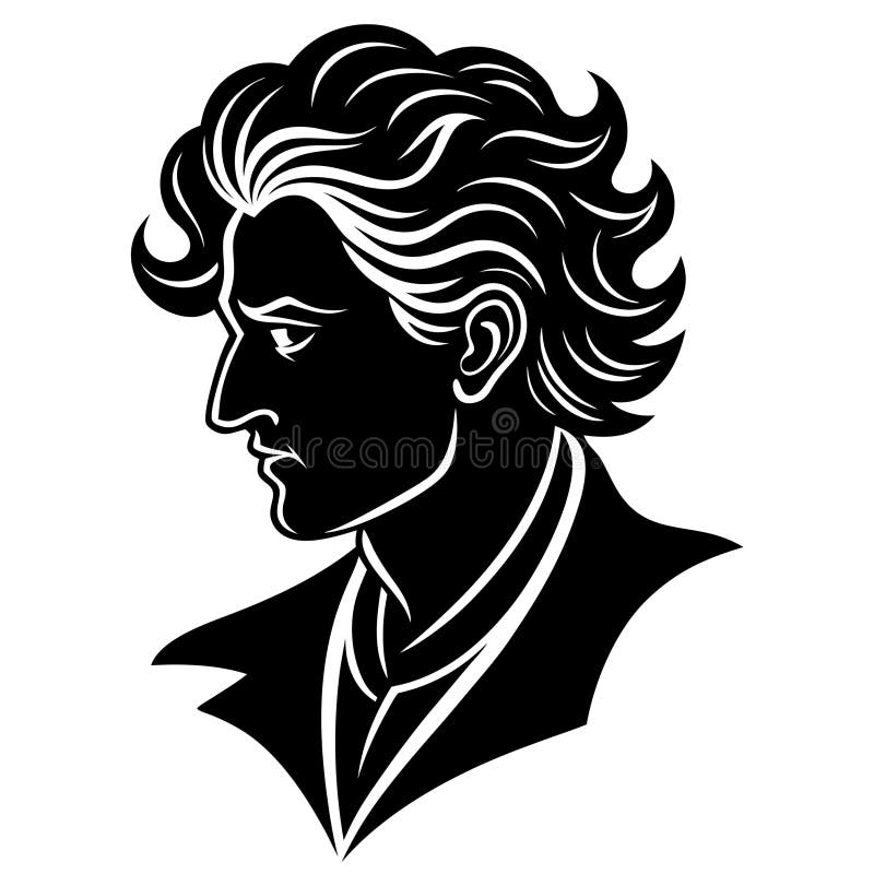 Man Hair Style Black Silhouette Desig Stock Illustration Illustration