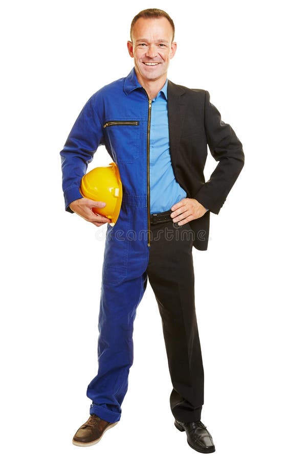 Man Half in Jump Suit and Business Stock Photo - Image of happy, dual ...