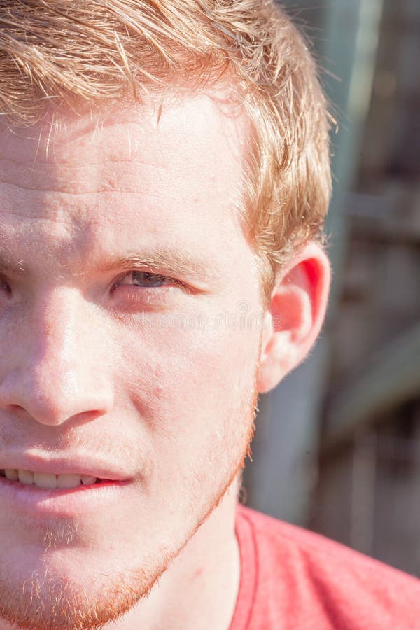 Man Half Head Portrait stock photo. Image of composition - 101557048