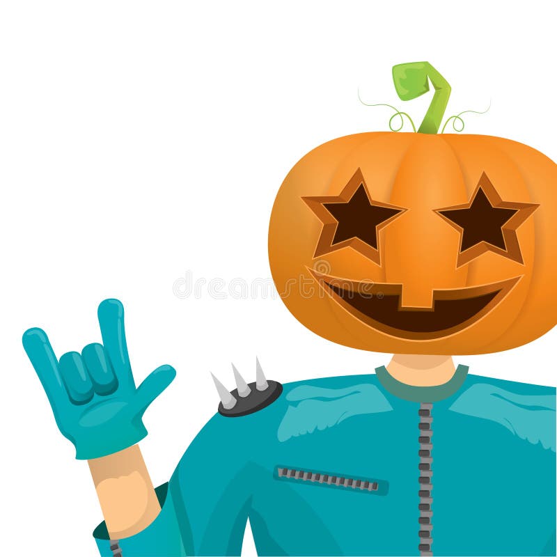 Man In Halloween Costume With Pumpkin Mask Isolated On White Background