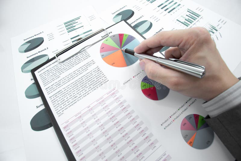Man Hand with Business Report Stock Photo - Image of accountancy, hand ...