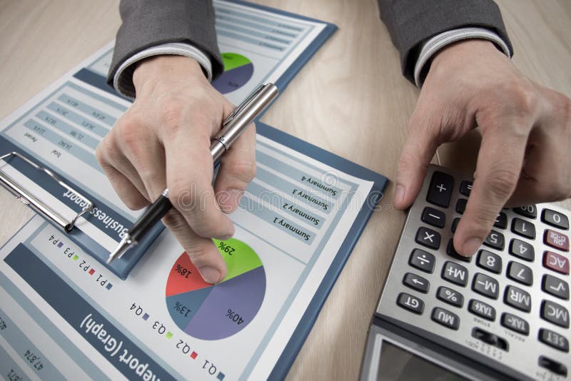 Man Hand with Business Report Stock Image - Image of female, financial ...