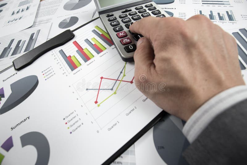 Man Hand and Business Report Stock Photo - Image of economics, busy ...
