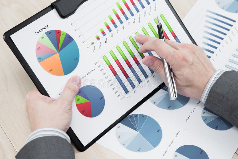 Man Hand with Business Report Stock Photo - Image of accountancy, hand ...