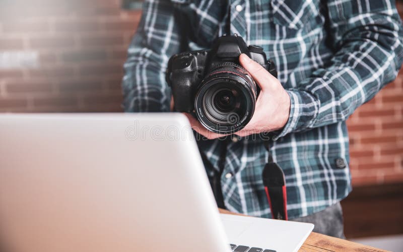 Man hand camera stock photo. Image of studio, technology - 244472084