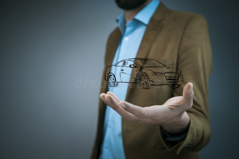 Man hand car in screen stock photo. Image of representing - 170088900