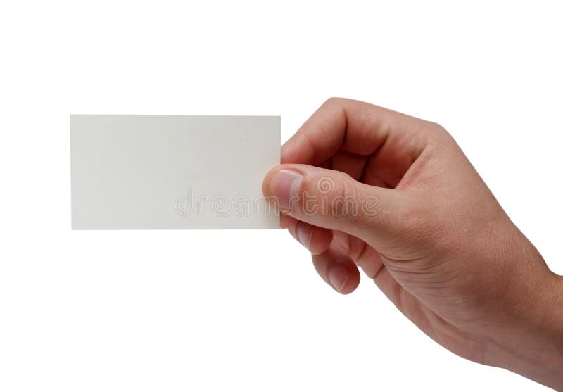 Hand W/ Blank Business Card Stock Image - Image of blank, announcement ...